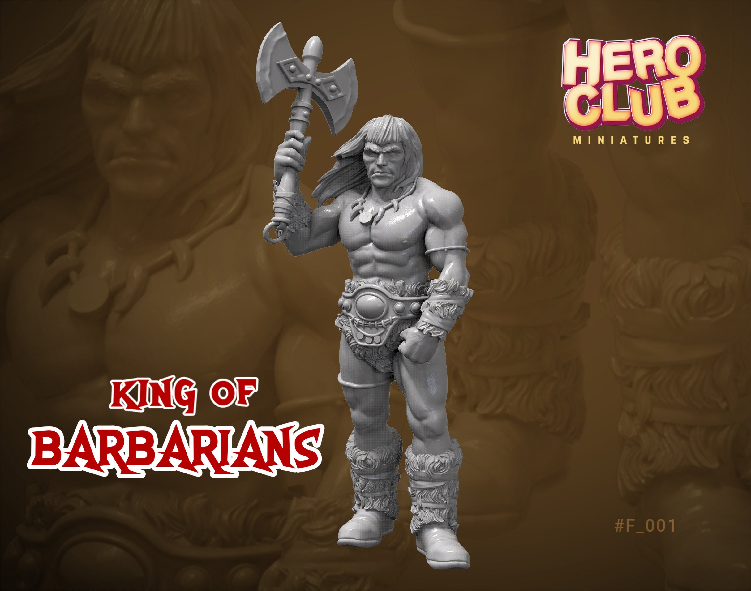 Barbarian Warrior King of Barbarians Miniature for Dnd RPG - Etsy