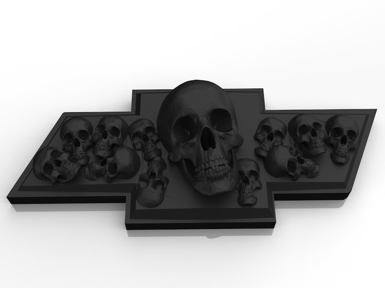 Bowtie Skull Badge Compatible With Chevy 3M Adhesive 6.3 Inches Wide - Etsy