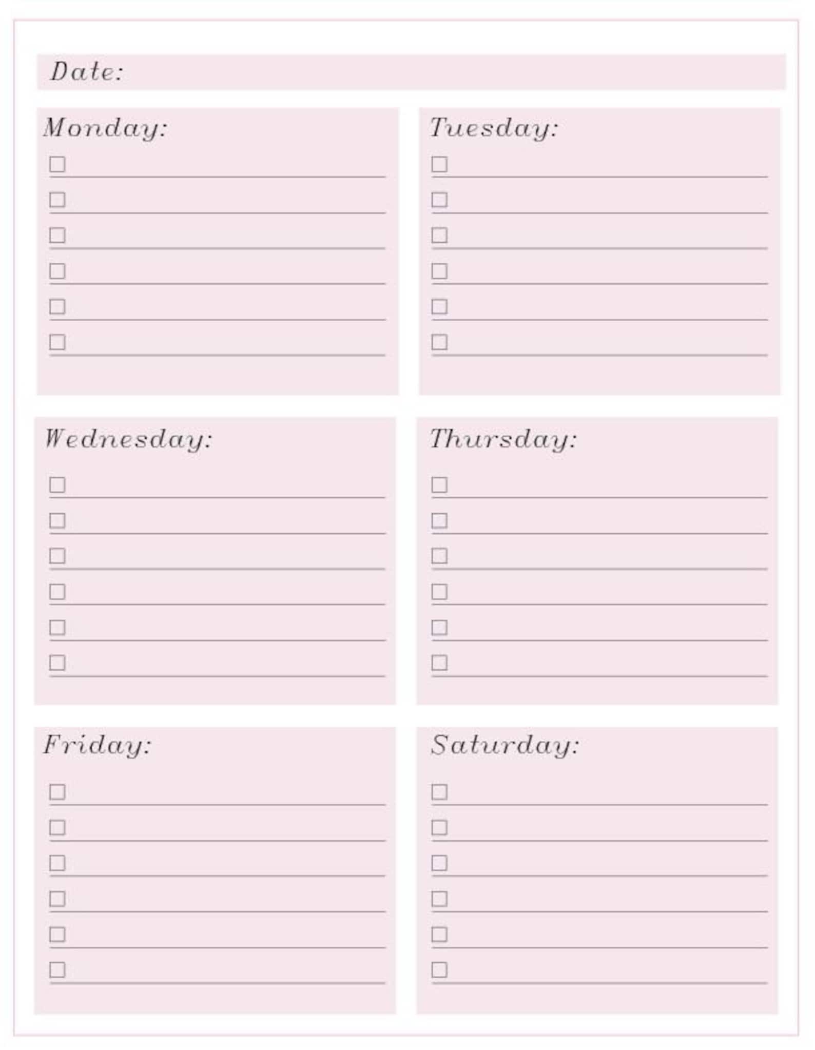 Printable To-do List (pink) - Etsy