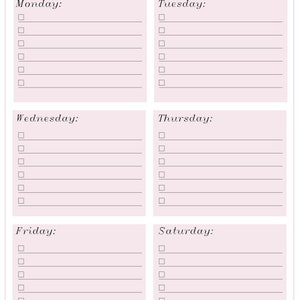 Printable To-do List (pink) - Etsy