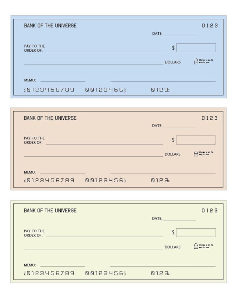 LOA - Printable Blank Checks - Etsy
