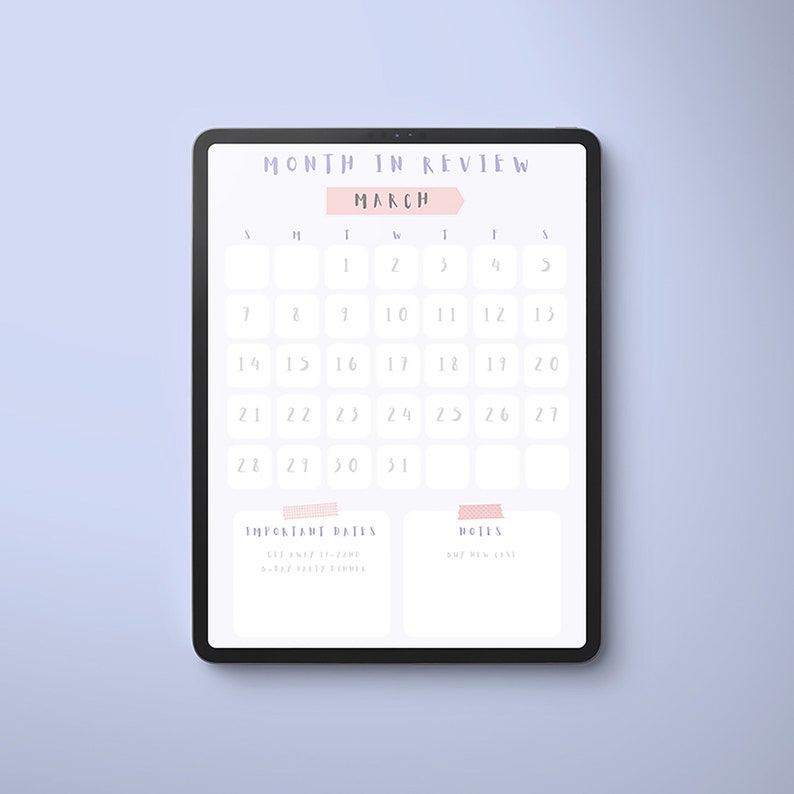 Vertical Undated Lilac Digital Planner: Goodnotes Planner Template - Etsy