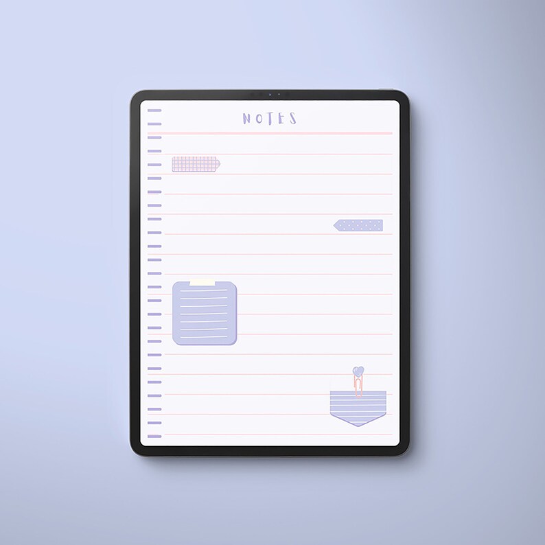 Vertical Undated Lilac Digital Planner: Goodnotes Planner Template - Etsy
