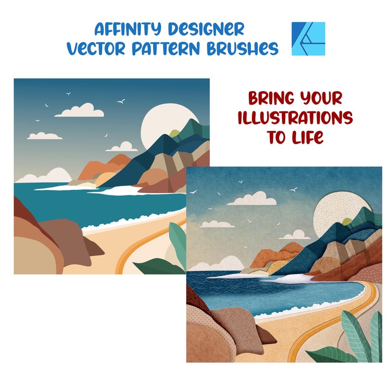 Affinity Designer Vector Brush Set | Volume 4 | Patterns and Textures | 30 Brushes | Vector ...