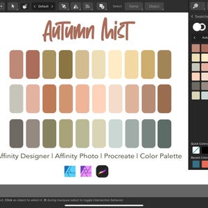 Affinity Designer Color Palette Bundle | Autumn Mist | Color Swatches ...