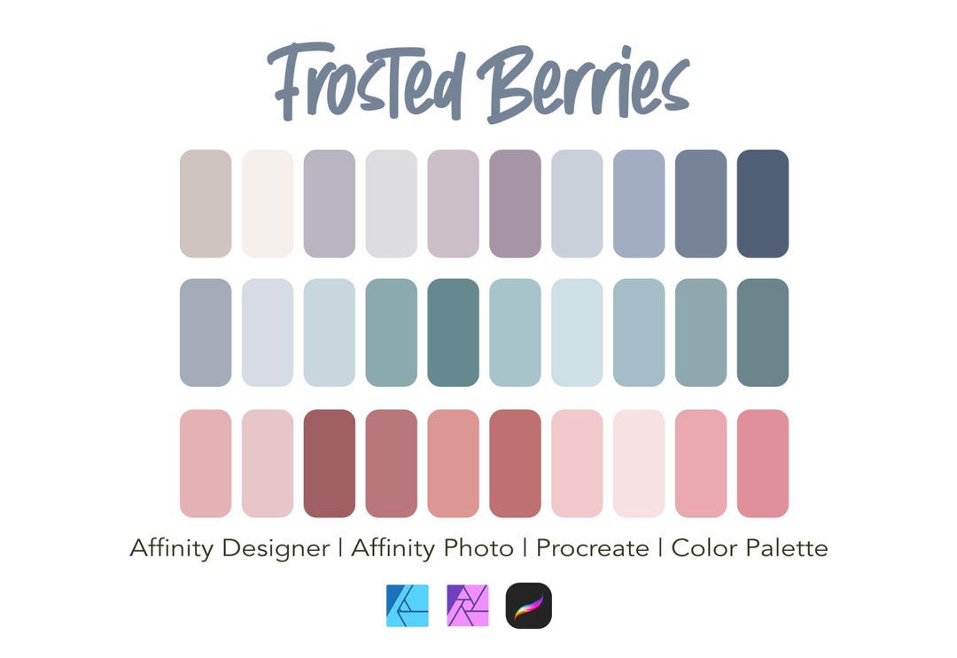 Affinity Designer Color Palette Bundle | Frosted Berries | Color ...
