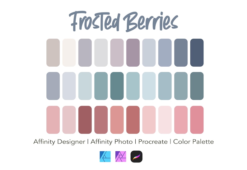 Affinity Designer Color Palette Bundle | Frosted Berries | Color ...