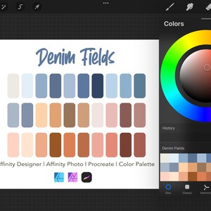 Affinity Designer Color Palette Bundle | Denim Fields | Color Swatches ...