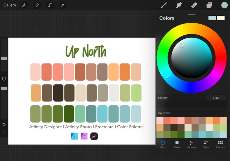 Affinity Designer Color Palette Bundle | up North | Color Swatches ...