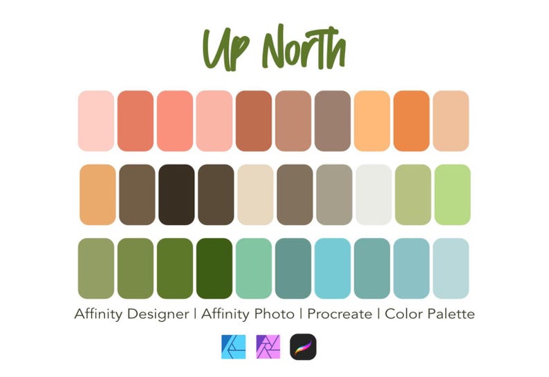 Affinity Designer Color Palette Bundle | up North | Color Swatches ...
