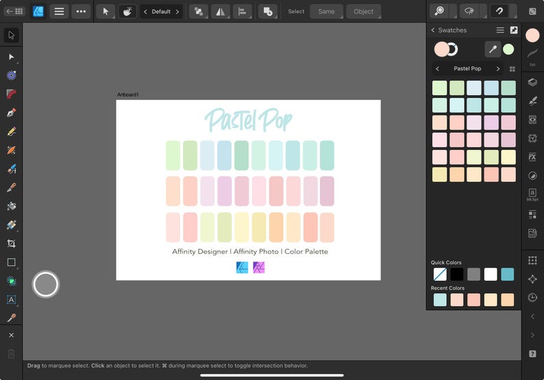 Affinity Designer Color Palette Bundle | Pastel Pop | Color Swatches ...