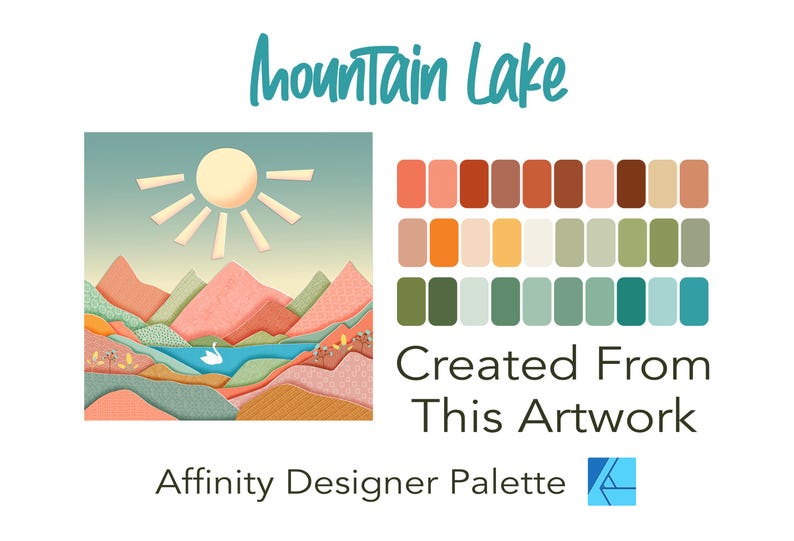 Affinity Designer Color Palette Bundle | Mountain Lake | Color Swatches ...