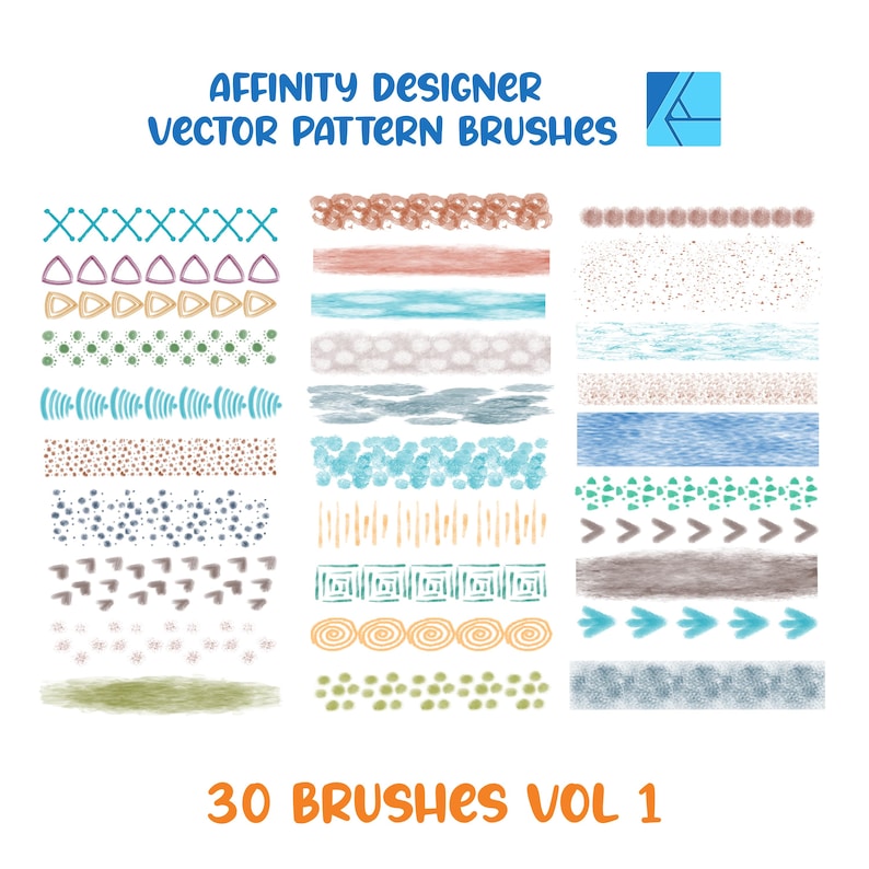 Affinity Designer Vector Brush Set: Patterns & Textures (digital ...