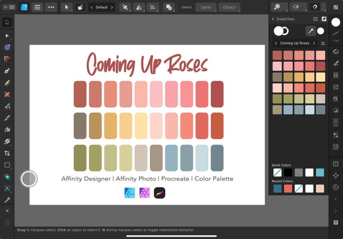 Affinity Designer Color Palette Bundle | Coming up Roses | Color ...