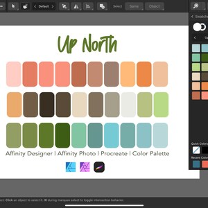 Affinity Designer Color Palette Bundle | up North | Color Swatches ...