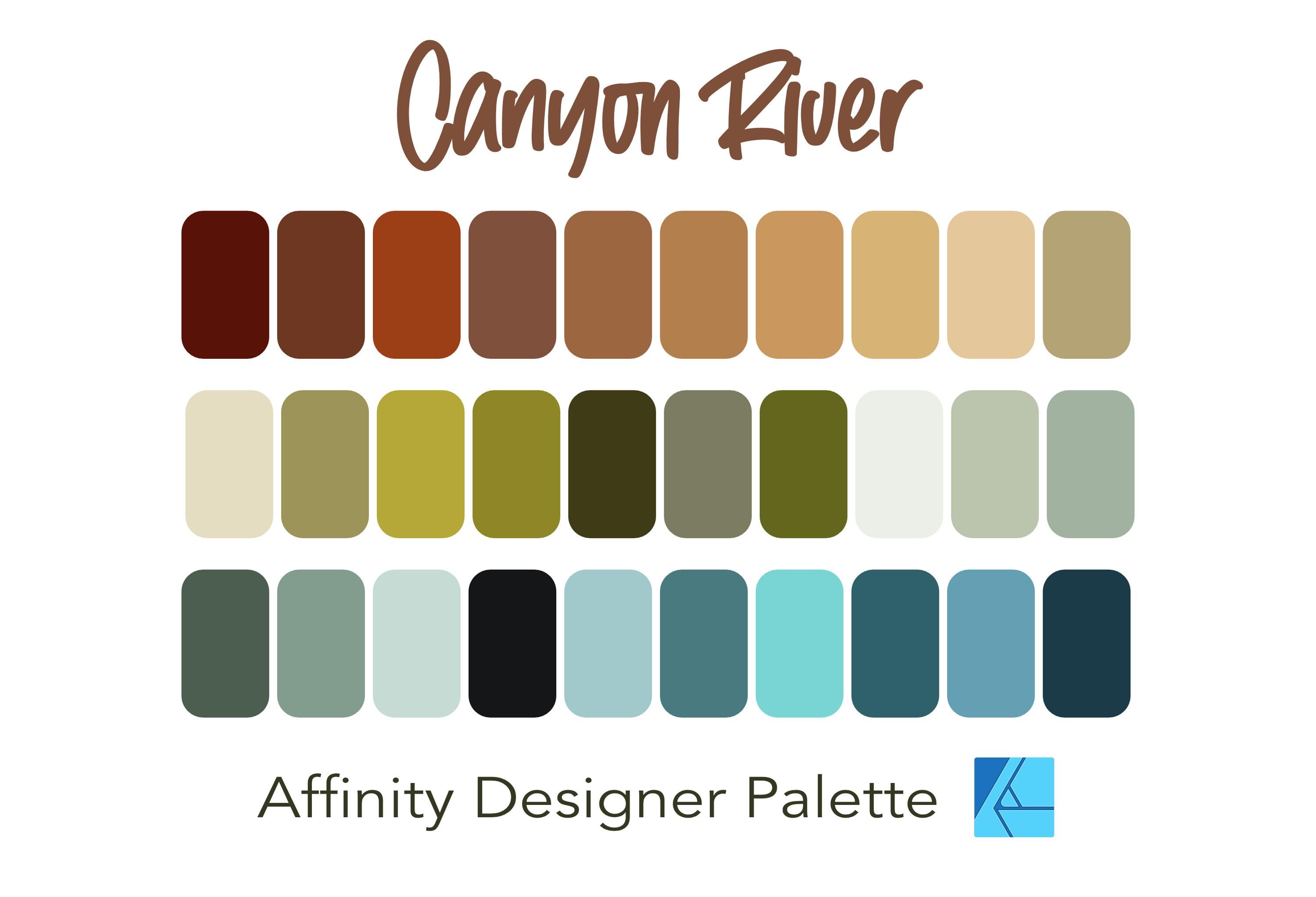 Affinity Designer Color Palette Bundle | Canyon River | Color Swatches ...