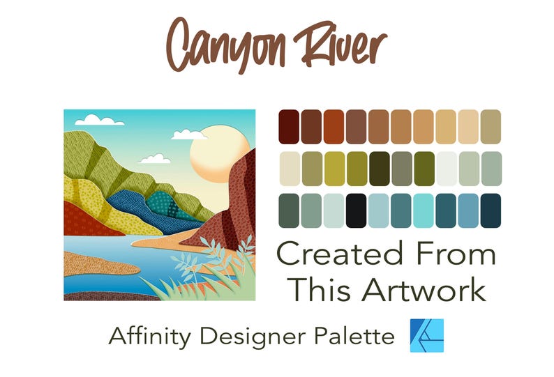 Affinity Designer Color Palette Bundle | Canyon River | Color Swatches ...