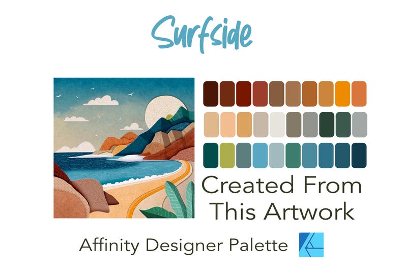 Affinity Designer Color Palette Bundle | Surfside | Color Swatches ...