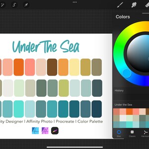 Affinity Designer Color Palette Bundle | Under the Sea | Color Swatches ...