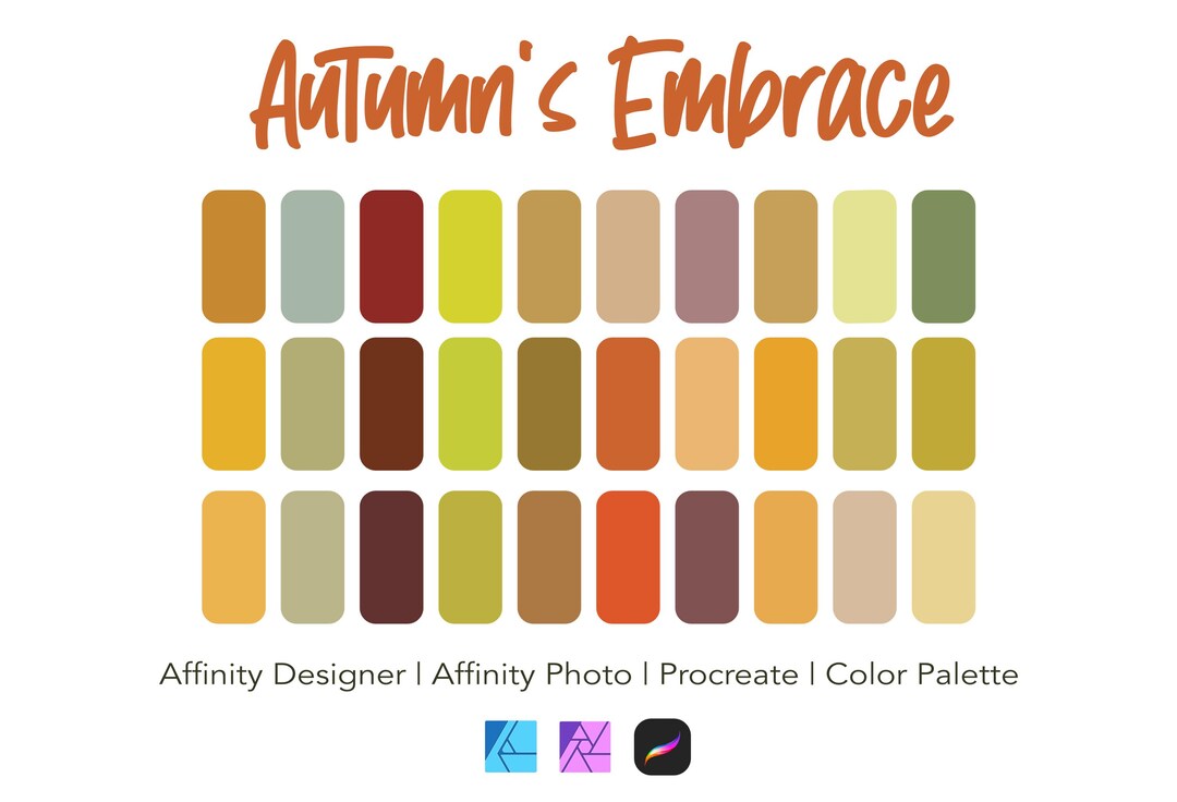 Autumn's Embrace Color Palette Bundle: 30 Colors for Procreate ...