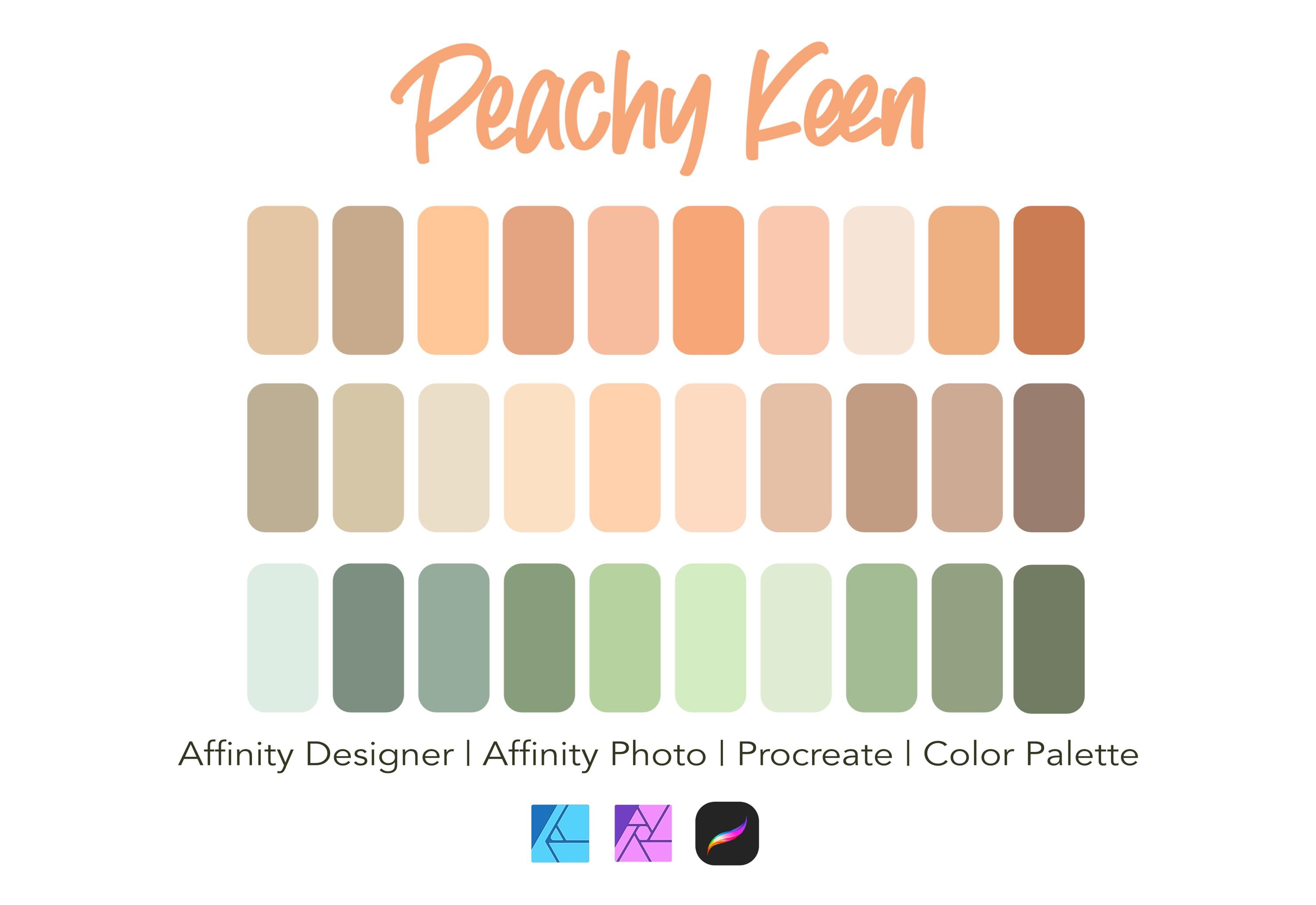 Affinity Designer Color Palette Bundle | Peachy Keen | Color Swatches ...