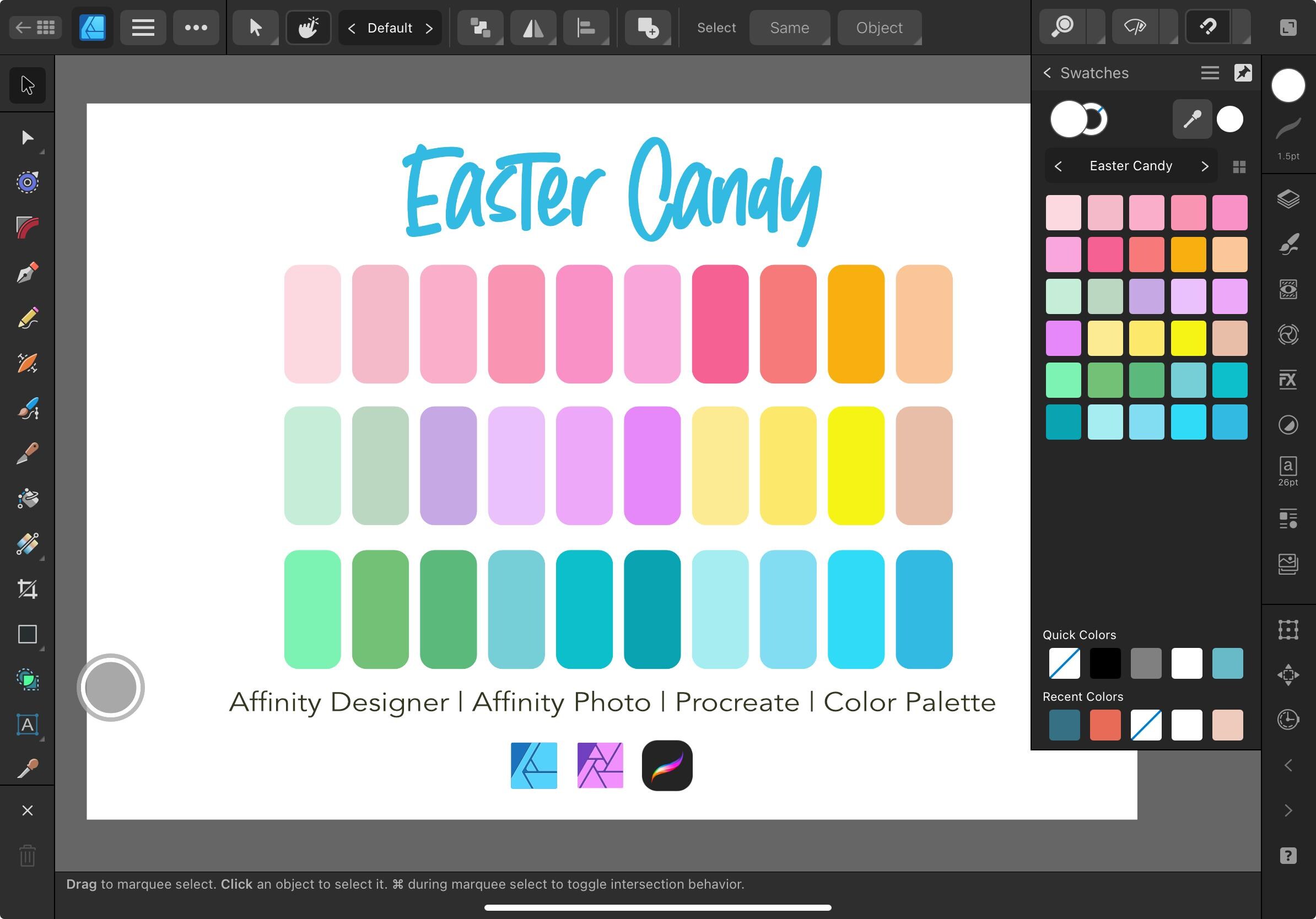 Affinity Designer Color Palette Bundle | Easter Candy | Color Swatches ...