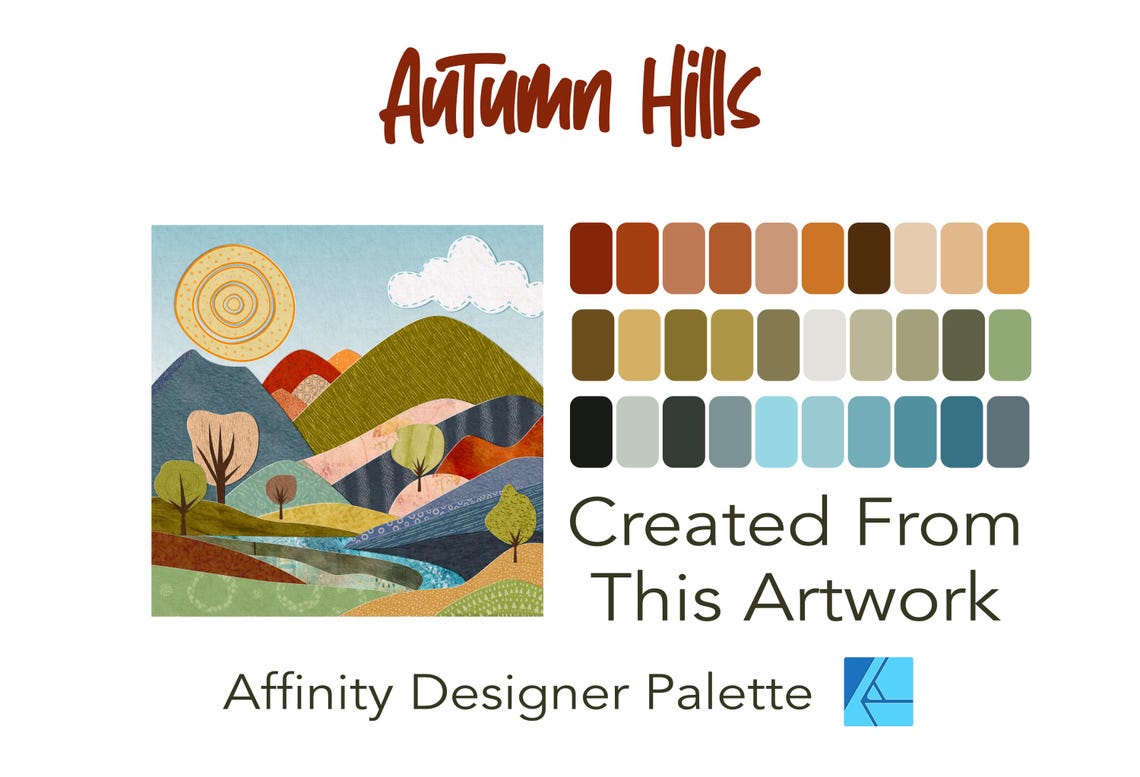 Autumn Hills Color Palette Bundle: 30 Colors for Procreate, Affinity ...