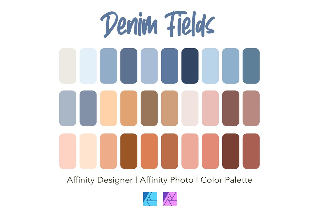 Affinity Designer Color Palette Bundle | Denim Fields | Color Swatches ...