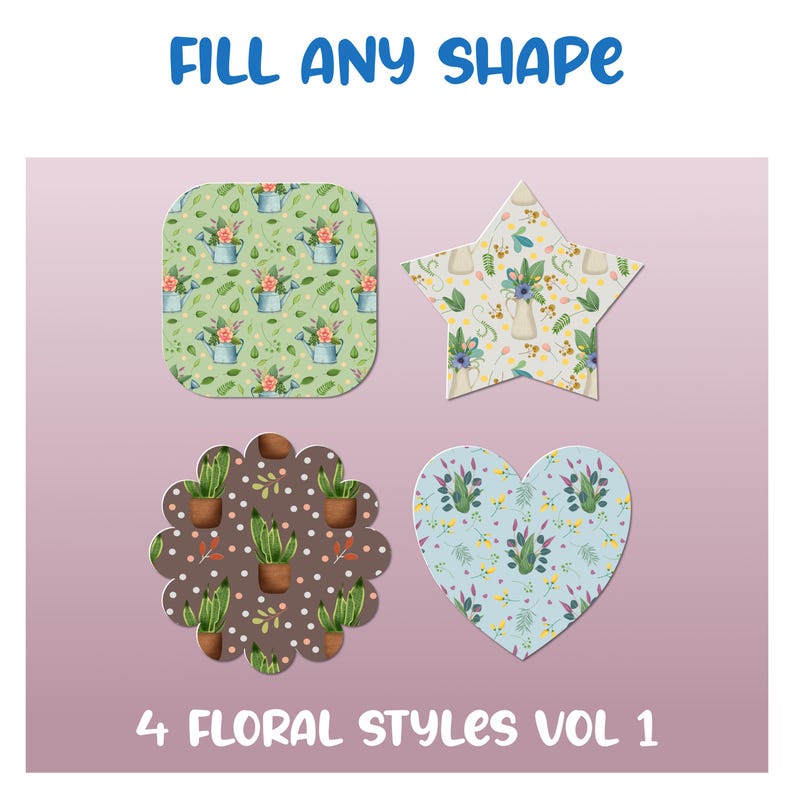 Affinity Designer 1-click Seamless Pattern Set | Floral Vol 1 | 4 ...