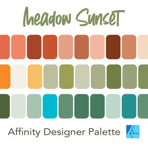Affinity Designer Color Palette Bundle | Meadow Sunset | Color Swatches ...