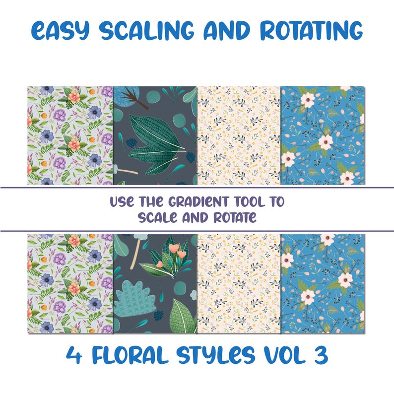 Affinity Designer 1-click Seamless Pattern Set | Floral Vol 3 | 4 ...