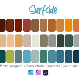 Affinity Designer Color Palette Bundle | Surfside | Color Swatches ...