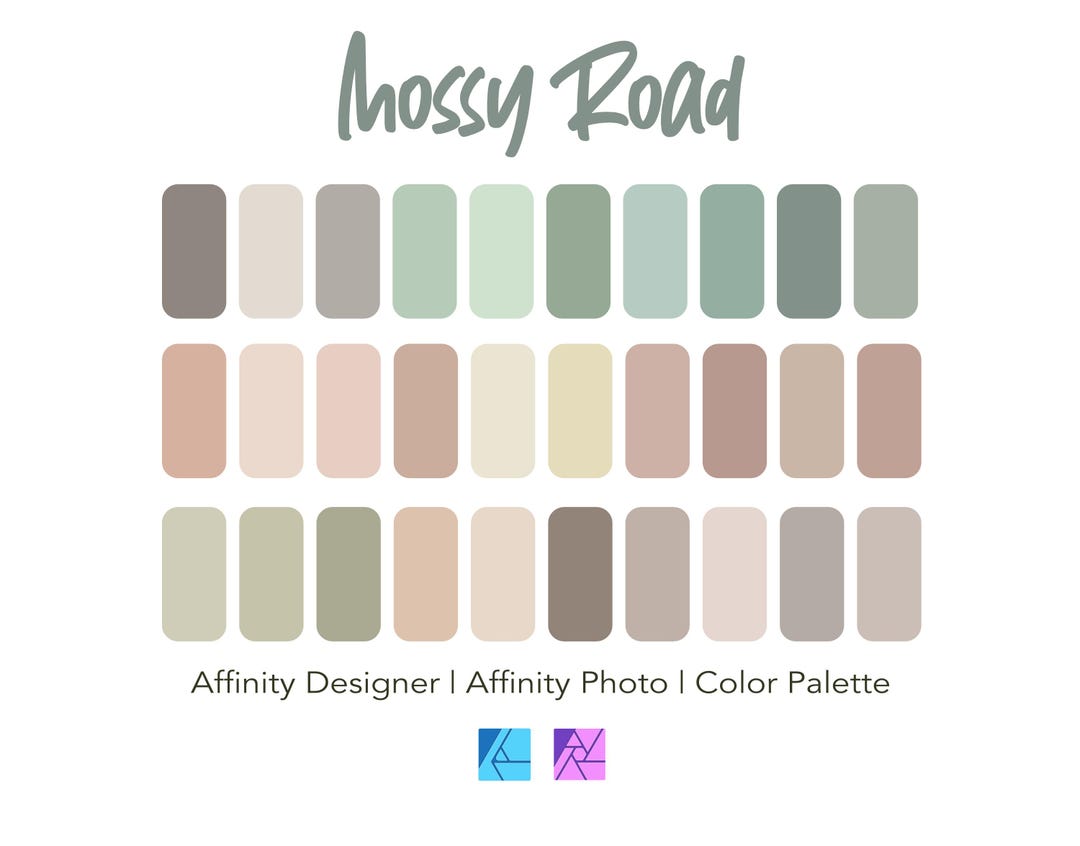 Affinity Designer Color Palette Bundle | Mossy Road | Color Swatches ...