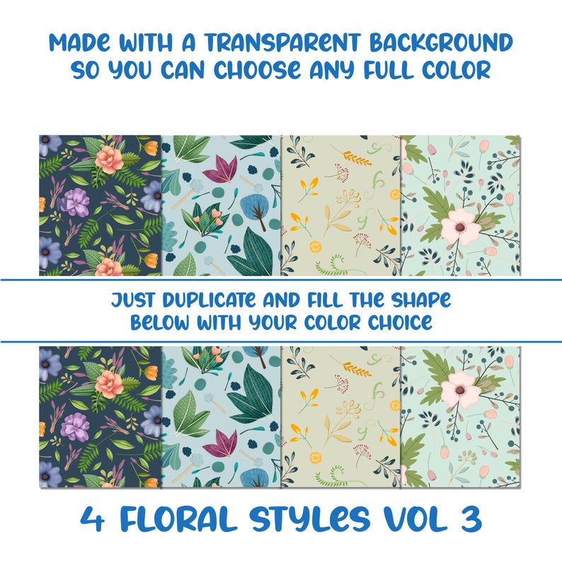Affinity Designer 1-click Seamless Pattern Set | Floral Vol 3 | 4 ...