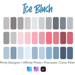 Affinity Designer Color Palette Bundle | Ice Blush | Color Swatches ...