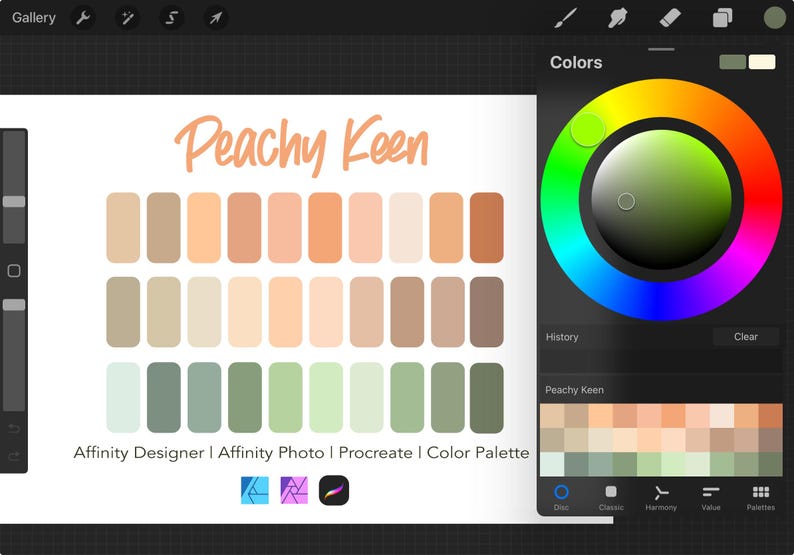 Affinity Designer Color Palette Bundle | Peachy Keen | Color Swatches ...