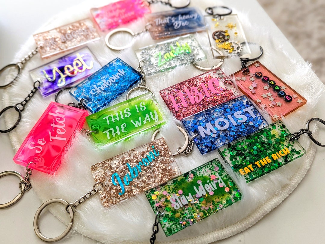 Rectangle Keychains - 2.25” X 0.75" - Resin - Various Designs - Etsy