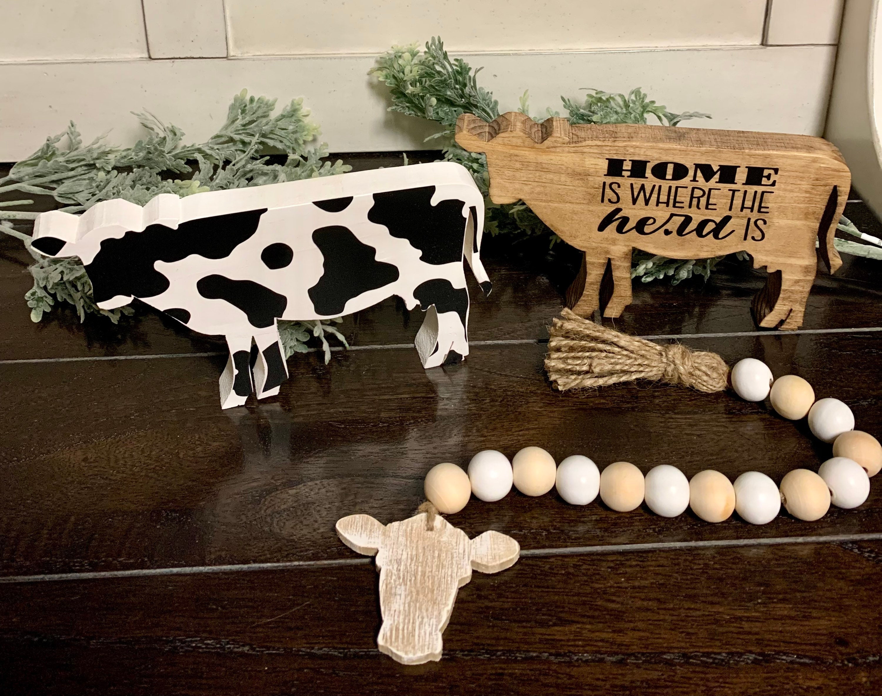 Wood Cow / Cow Decor / Farmhouse Decor / Cow Print / Cow - Etsy