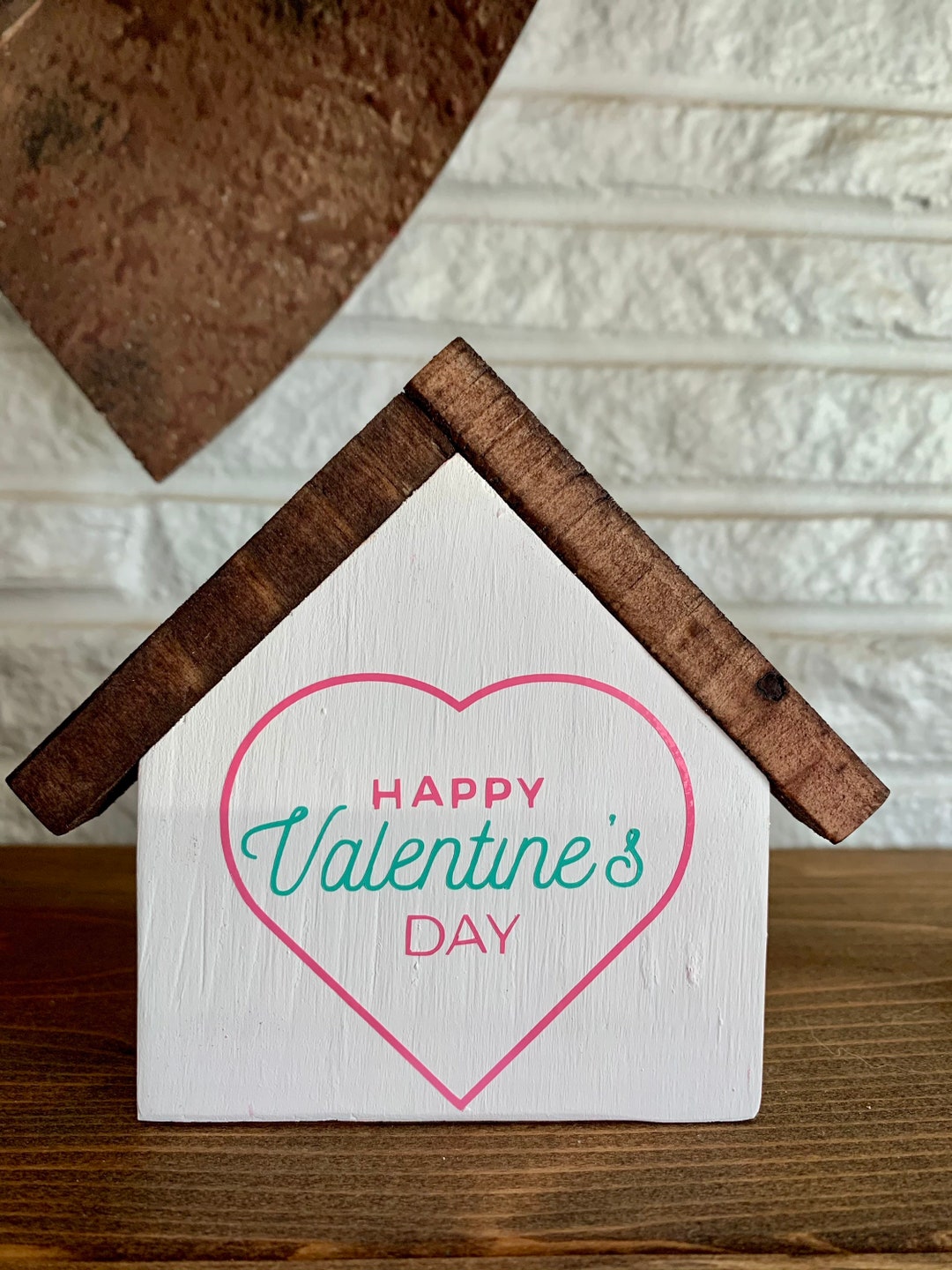 Happy Valentines Day Wooden House / Valentines Day / V-day / - Etsy