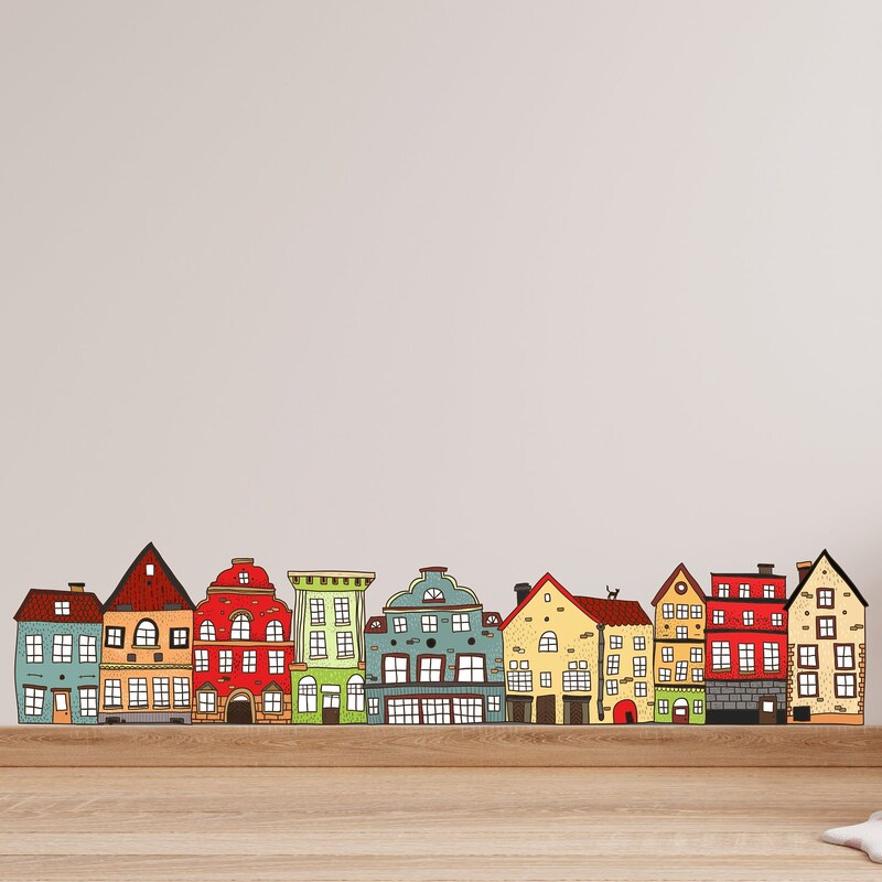 Village Wall Decal - Etsy