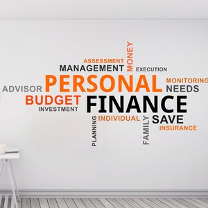 Finance Plan Word Cloud Wall Art Decal Office Decor Work Business Money ...