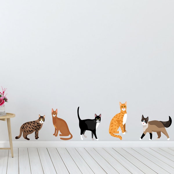 Cat Wall Decals - Etsy