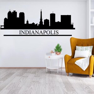 Indianapolis City Skyline Wall Decal Vinyl Sticker City Indianapolis ...