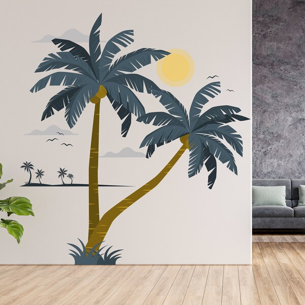 Palm Tree Wall Decal - Etsy