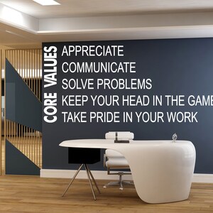 Core Values Our Values Office Wall Art, Motivational Inspiring Wall Art ...