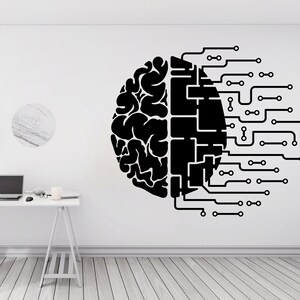 Circuit Board Wall Decal, Technology Vinyl Wall Art Decals, Brain Wall ...