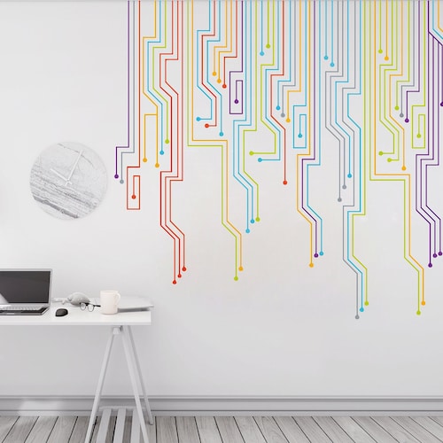 Circuit Board Wall Decal Technology Vinyl Wall Art Decals - Etsy