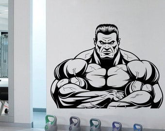 Gym Wall Decal Custom Fitness Decor Workout Art Vinyl Gorilla Gym Quote ...