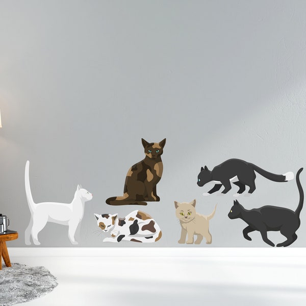 Cat Wall Decals - Etsy