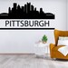 Pittsburgh City Skyline Wall Decal Vinyl Sticker City Pittsburgh Wall ...